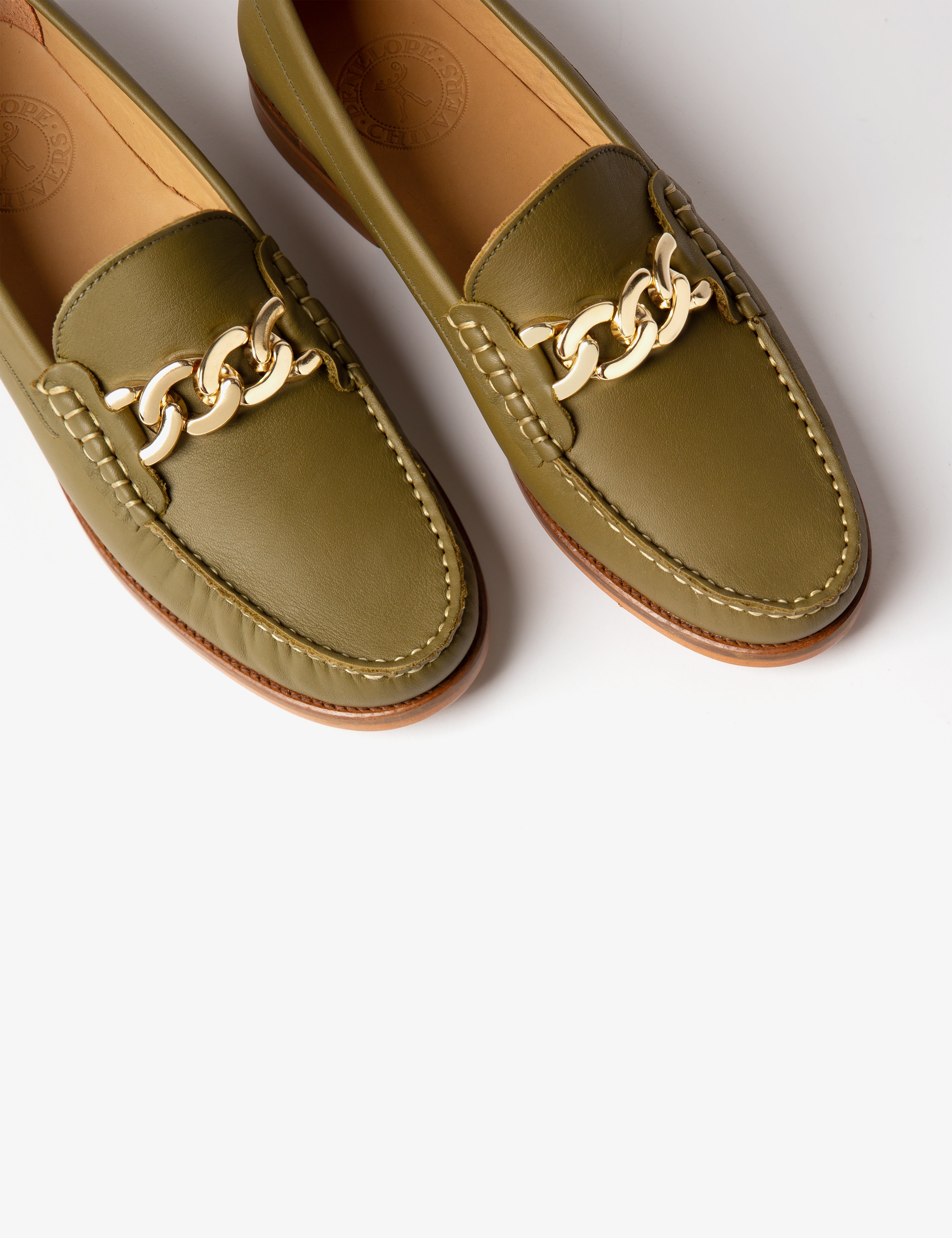 'Chain Loafer' Khaki – The Shoe Room Doncaster