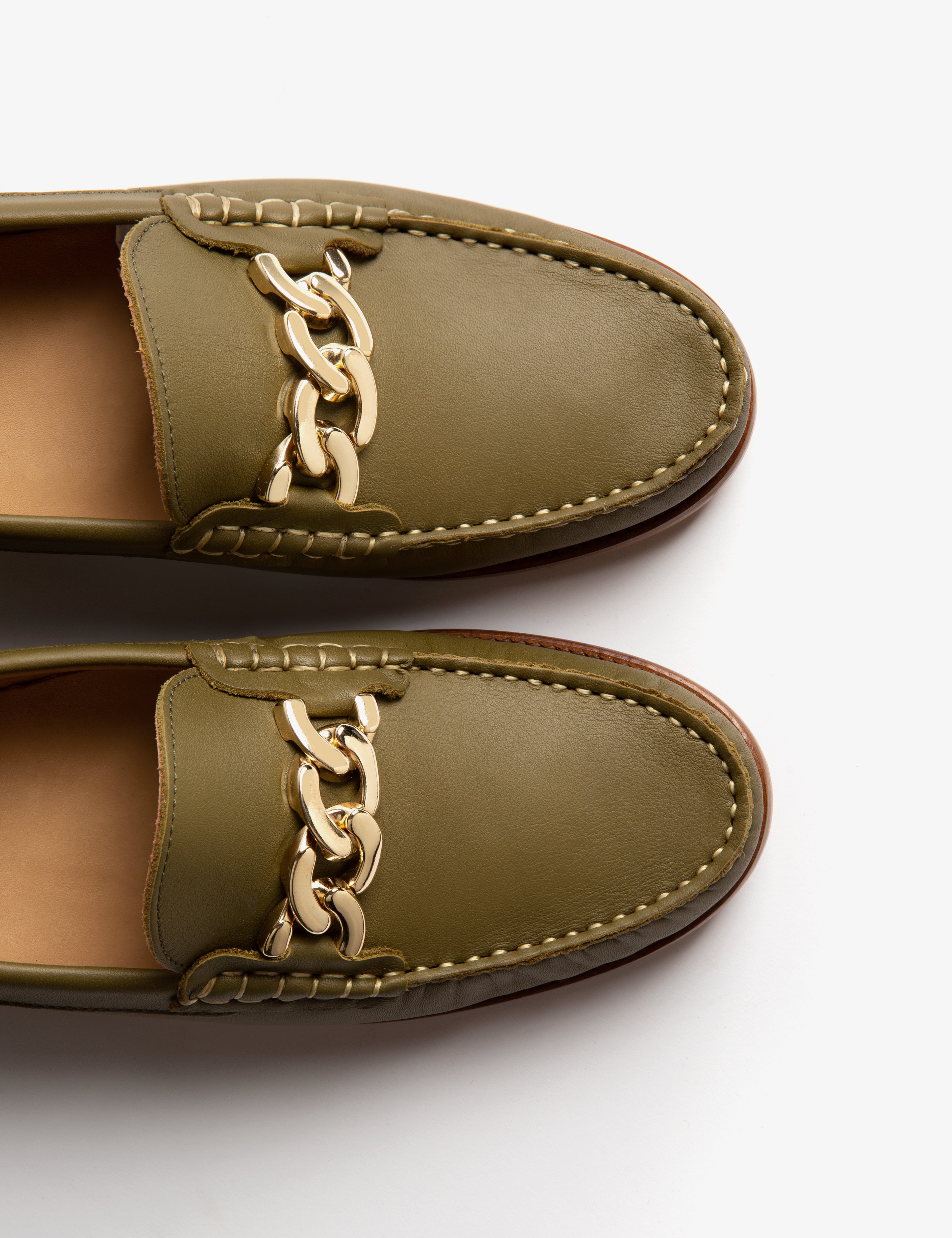 'Chain Loafer' Khaki – The Shoe Room Doncaster