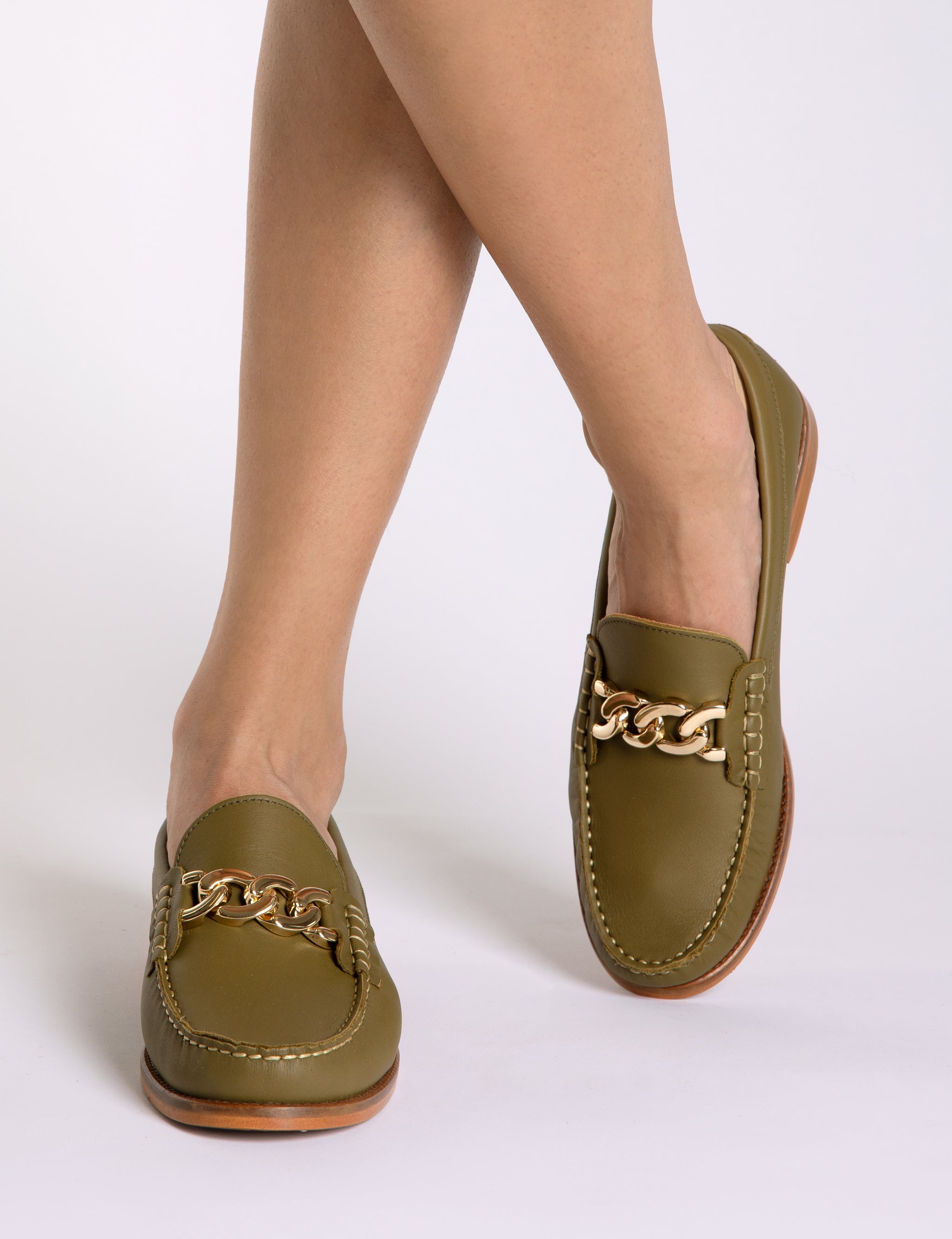'Chain Loafer' Khaki – The Shoe Room Doncaster